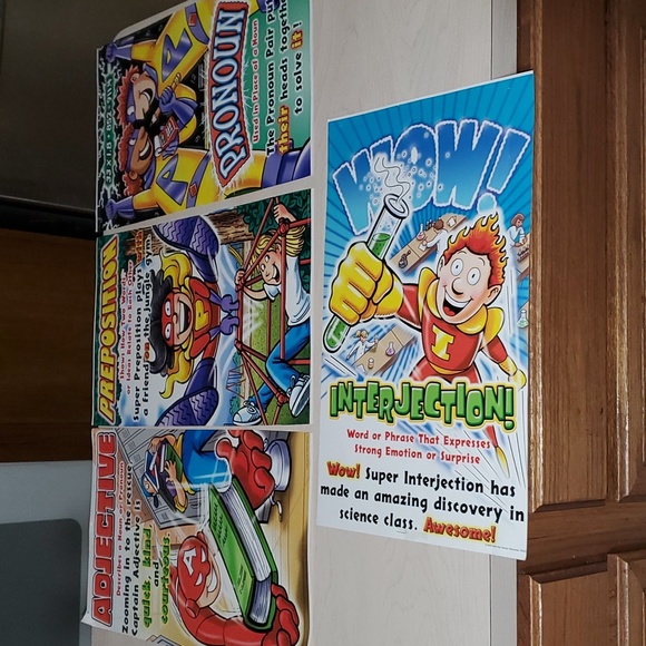 Other | Parts Of Speech Super Hero Posters Noun Verb Adverb Adjective ...